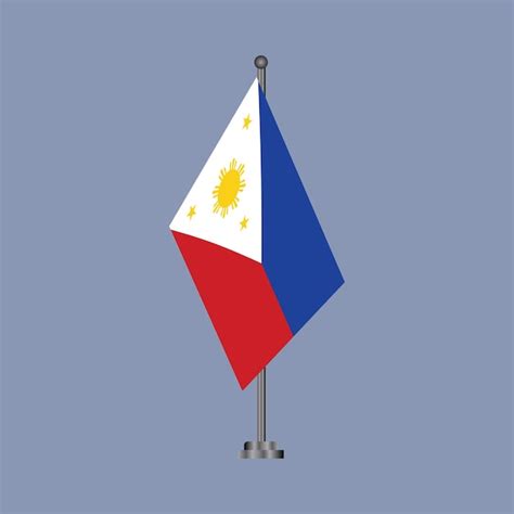 Ilustração do modelo de bandeira das filipinas Vetor Premium