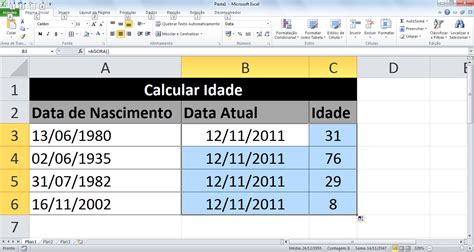Como Calcular Idade No Excel Design Talk