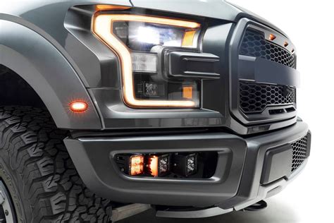 Ford F Raptor Front Bumper Oem Fog Amber Led Kit With