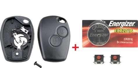 Autosleutel Behuizing 2 Knoppen Met Microschakelaars Batterij