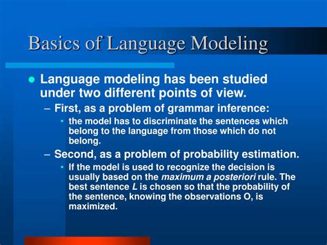 ppt speech and language modeling powerpoint presentation free download id 1191288