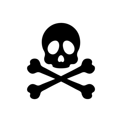 Skull 1 Skulls And Crossbones Cross Bones Silhouette Black Etsy