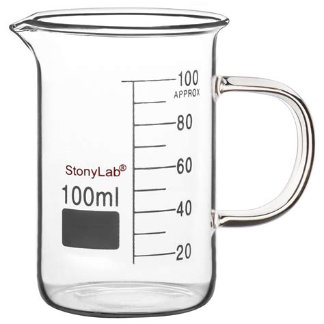 Buy Stonylab Glass Beaker With Handle Borosilicate Glass Graduated Low