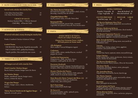 The Thirsty Beaver Steak Pizza Pasta And Ribs Caloundra