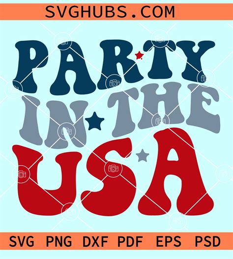 Party In The USA Retro SVG Party In The USA Retro Svg Retro July 4th SVG