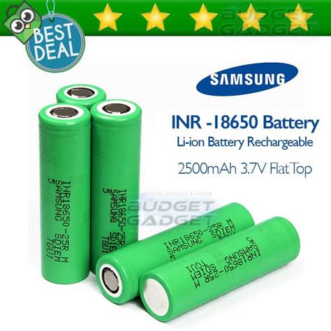 Jual Samsung INR 18650 25R Li Ion Battery 2500mAh 3 7V With Flat Top