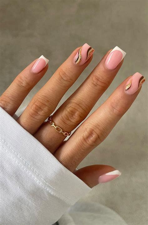 50 Charming Fall Nail Art To Adorn Your Tips White Tips Brown