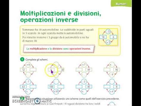 Matematica Moltiplicazioni E Divisioni Operazioni Inverse Dal Libro