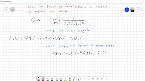 Procedimiento para pasar una función de transferencia a modelo en