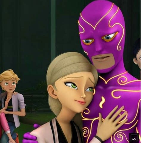An Animated Image Of Two People Hugging Each Other In Front Of A Purple