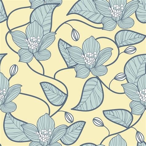 Textura Floral Sin Costuras Vector Premium