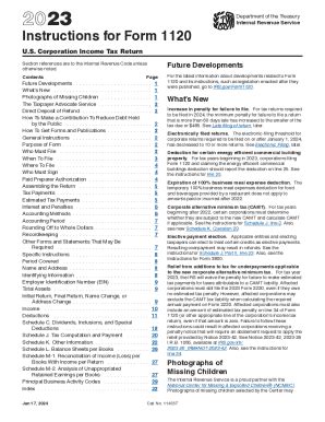 Fillable Online 2023 Instructions For Form 1120 Instructions For Form
