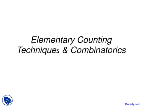 combinatorics elementary discrete math lecture slides slides discrete mathematics docsity