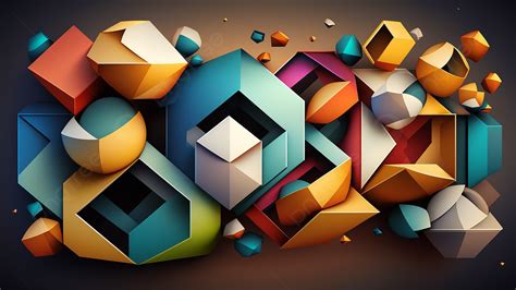 Colorful Abstract Geometric Shapes Multicolor Collage Background