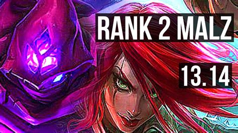 MALZAHAR Vs KATARINA MID Rank 2 Malz 7 Solo Kills 900K Mastery
