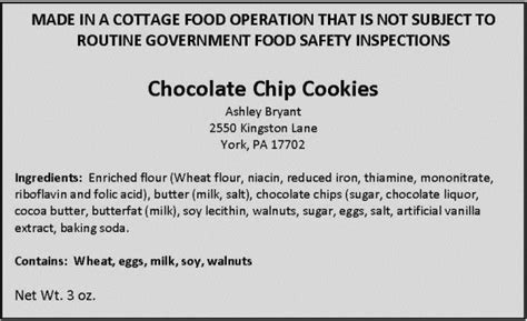 Free Cottage Food Label Template PRINTABLE TEMPLATES
