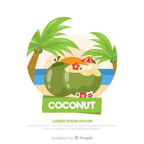 Fondo C Ctel De Coco Dibujado A Mano Vector Gratis