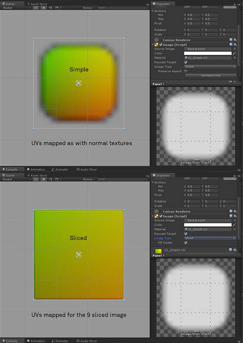 get standard uvs for 9 sliced image shader unity engine unity discussions