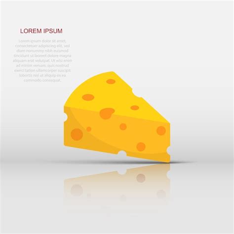 Ícone de fatia de queijo em estilo plano Ilustração vetorial de