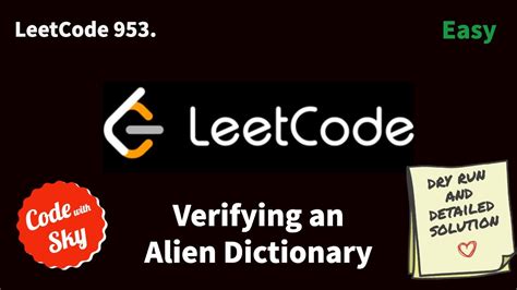953 verifying an alien dictionary leetcode c hindi youtube