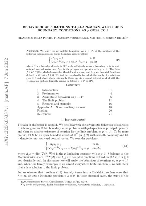 pdf behaviour of solutions to p laplacian with robin boundary conditions as p goes to 1