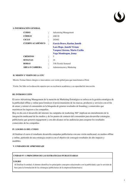 Am Advertising Management Joaquin Udocz