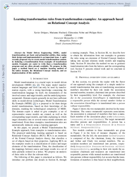 pdf learning transformation rules from transformation examples an approach based on