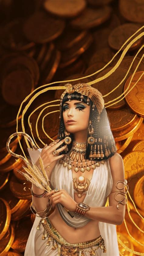 Arquétipo Cleopatra Trigo Ouro Deusa maat Arte egipcia Arquétipo