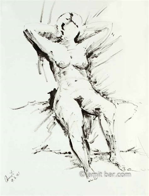 Nude Figure Leaning Backwards Amit Bar Art