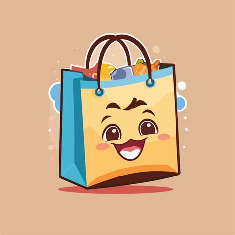 Vector De Dibujos Animados De Bolsas De Compras Vector Premium
