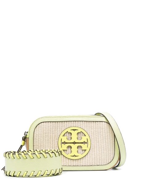 Tory Burch Mini Miller Contrasting Raffia Crossbody Bag Farfetch