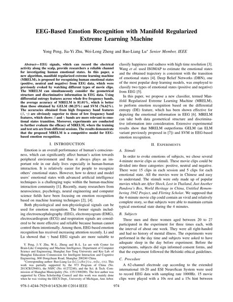 pdf eeg based emotion recognition with manifold regularized extreme learning machine