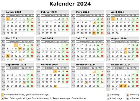 Kalender Bw Arbeitstage Fredi Jo Anne