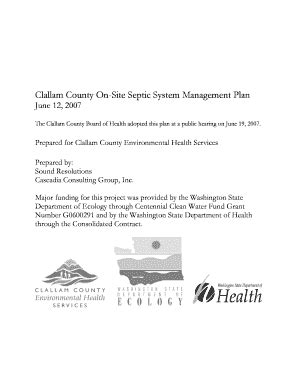 Fillable Online Clallam Clallam County On Site Septic System Management