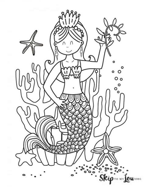 Mermaid Coloring Page Skip To My Lou Coloring Nation