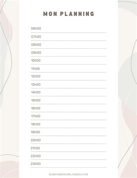 Des printables gratuits et modifiables pour une journée organisée