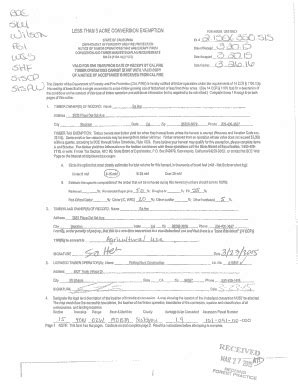 Fillable Online Thp Fire Ca LESS THAN 3 ACRE CONVERSION EXEMPTION Thp