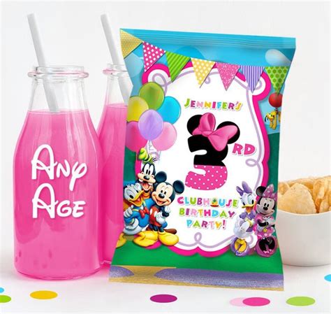 Minnie Mouse Chip Bag Template Printable Minnie Mouse Clubhouse Chip