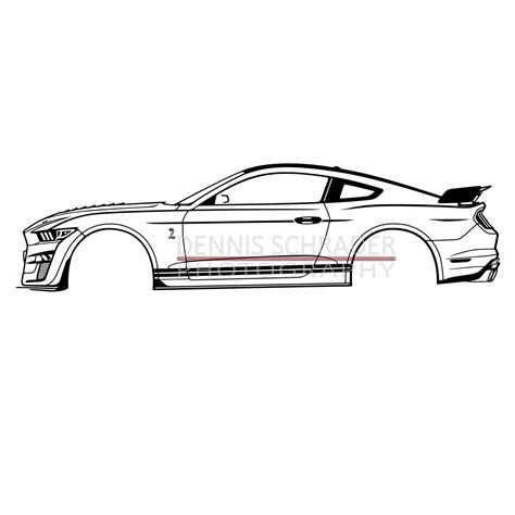 Car Svg Eps Png 2020 Ford Mustang GT500 Svg Illustration Etsy