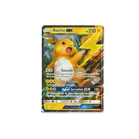 Carte Pokémon Raichu GX 210 PV 29 73 SL3 5 Légendes Brillantes NEUF