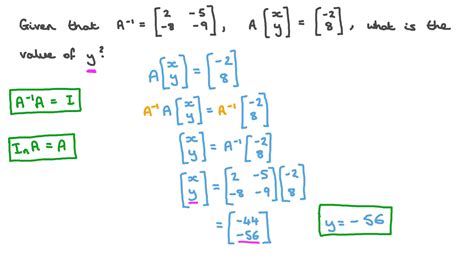 question video solving equations of matrices using their inverses nagwa