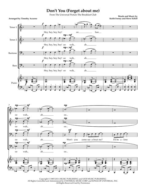 Don T You Forget About Me Arr Timothy Accurso By Simple Minds
