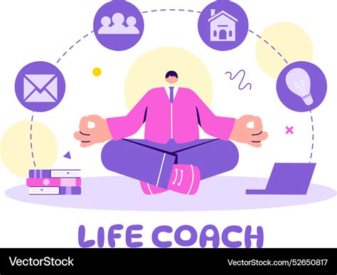 Life Coach For Consultation Education Motivation Vector Image
