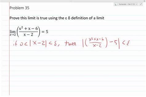 solved prove the statement using the ε δdefinition of a limit limx →2 x 2 x 6 x 2 5