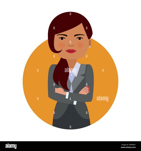 Female Boss Crossing Her Arms Over Chest Vector Stock Vector Image And Art Alamy