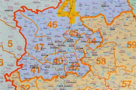 Niemcy Mapa Cienna Z Kodami Pocztowymi St
