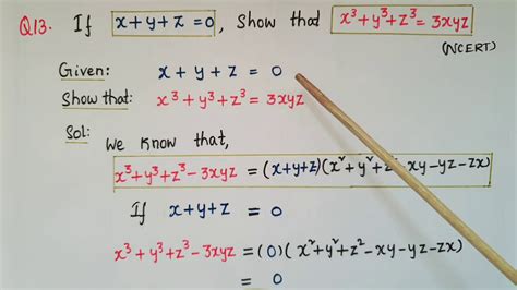 Q Q Ex Ncert If X Y Z Show That X Y Z Xyz