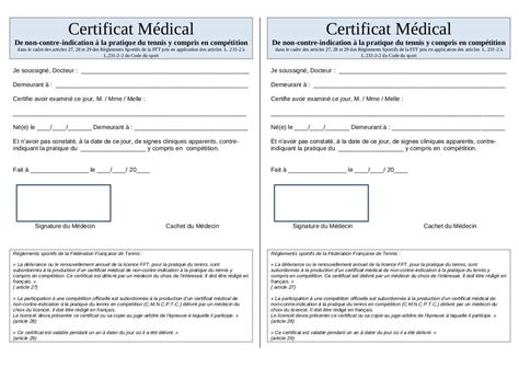 Certificat médical annuel préalable à la pratique des sports en GV