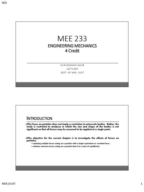 mee 233 statics of particles pdf force euclidean vector