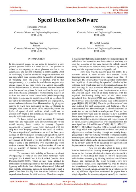 pdf ijert speed detection software ijert journal